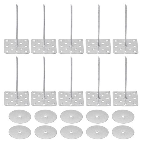 Uxcell 2 Perforated Insulation Pins With Washers Insulating Nails For