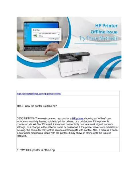 Ppt Why The Printer Is Offline Hp Powerpoint Presentation Free Download Id