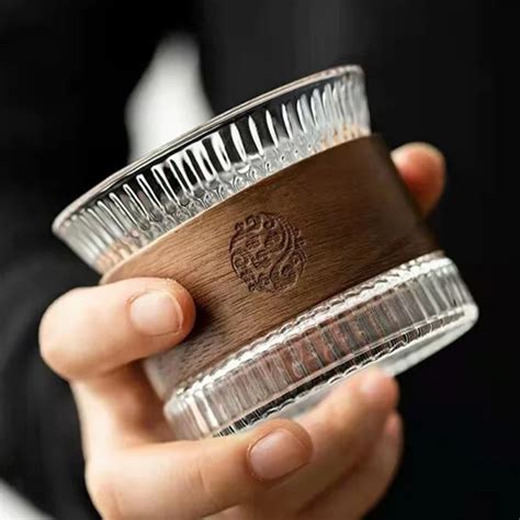 카페 티 나무 인클로저 투명 유리 찻잔 빈티지 술 컵 쿵푸 작은 커피 머그잔 에스프레소 선물 아이디어 티몬