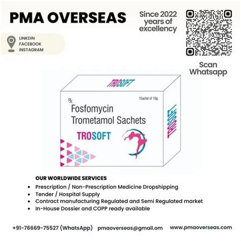 Fosfomycin Trometamol Sachet Packaging Size 10 Gm At ₹ 450 Pack In Nagpur