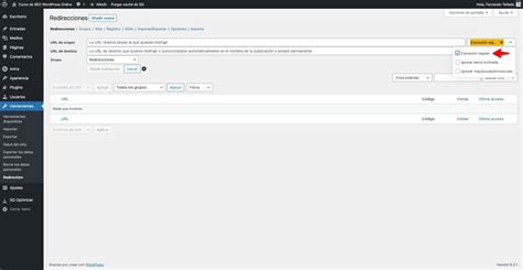 redirecciones con expresiones regulares regex en wordpress ayuda