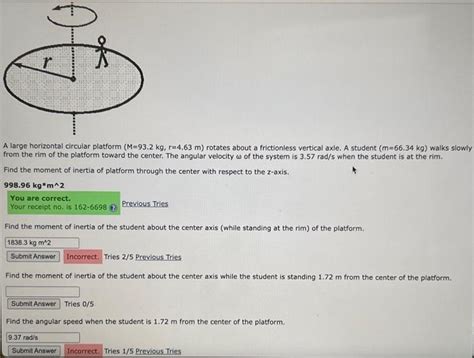Solved A Large Horizontal Circular Platform M Chegg