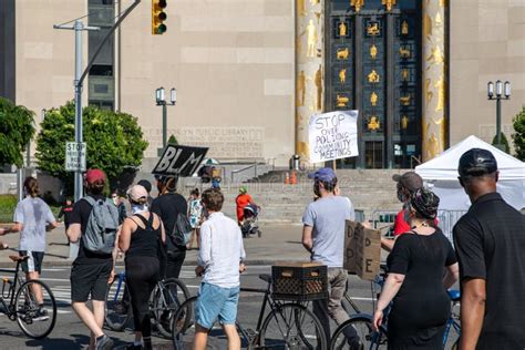 Peaceful Protest At Grand Army Plaza Protesters Holding Signs