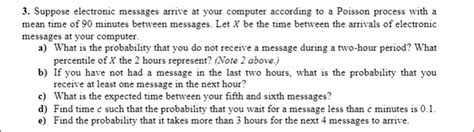 Solved Suppose Electronic Messages Arrive At Your Computer According To