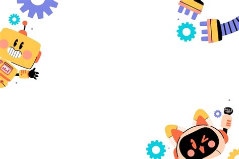 Cute Robot Frame Isolated Free Psd