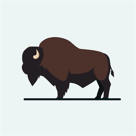 Brown Bison With Horns On A White Background 23566261 Vector Art At