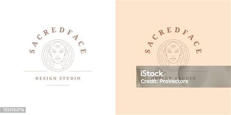 미니멀 한 라인 아트 스타일로 뷰티 매직 여성 초상화 로고 엠블럼 디자인 템플릿 벡터 일러스트 로고에 대한 스톡 벡터 아트 및