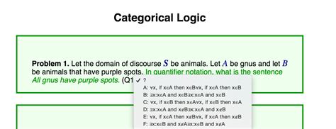 Solved Categorical Logic Problem 1 Let The Domain Of Chegg Com