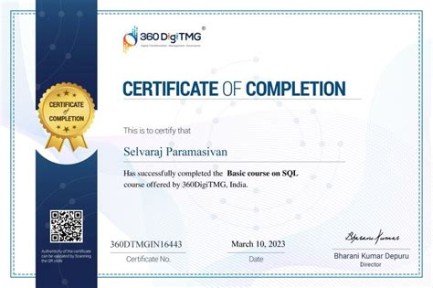 Selvaraj Paramasivan On Linkedin Successfully Completed The Basic Course On Sql