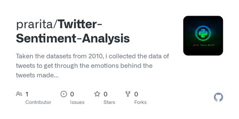 Github Prarita Twitter Sentiment Analysis Taken The Datasets From 2010 I Collected The Data