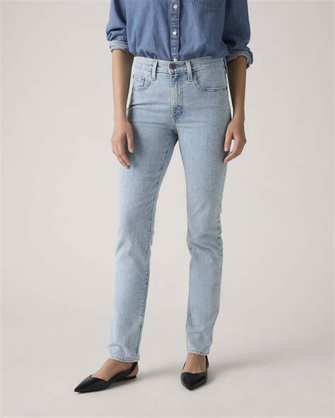 724™ Raka Jeans Med Hög Midja Mellantvätt Levis® Se