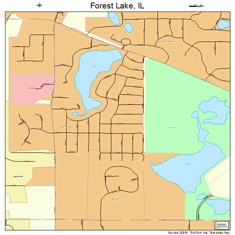 Forest Lake Illinois Street Map 1726896