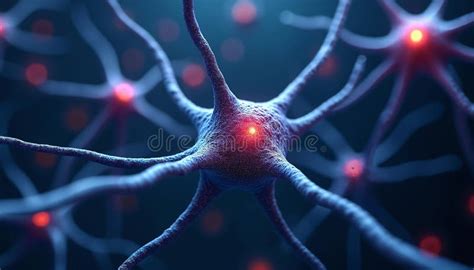Detailed Close Up Of A Glowing Neural Network Structure Stock Illustration Illustration Of