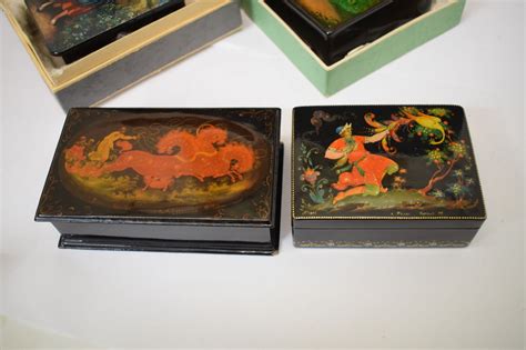 Lot 320 Six Russian Lacquer Boxes