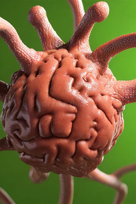 Abstract Brain Cells And Synaptic Networks Glowing In The Microscope