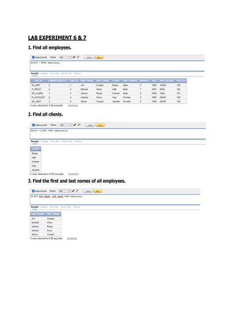 Database Management System Lab LAB EXPERIMENT Find All Employees Find All Studocu