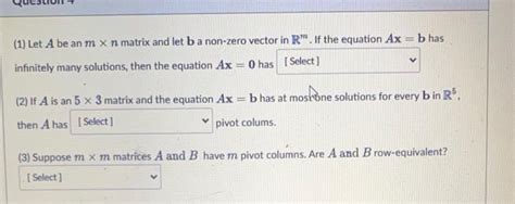 Solved Let A Be An Mn Matrix And Let B A Non Zero Chegg