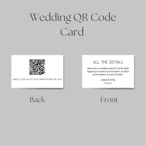 Wedding QR Code Card RSVP QR Code Card Wedding Website Etsy