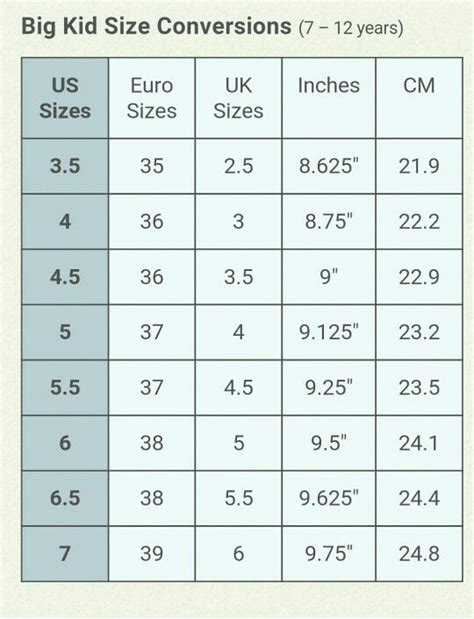 Mens Shoe Size 7 Conversion To Youth Store