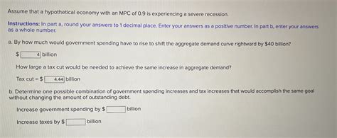 Solved Using The Aggregate Expenditures Model Answer The