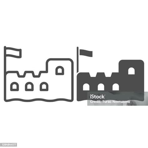 스노우 포트리스 라인과 단단한 아이콘 세계 눈의 날 개념 흰색 배경에 얼음 성 표지판 모바일 개념과 웹 디자인을위한 윤곽 스타일의 눈 아이콘에서 성 벡터 그래픽 요새에 대한