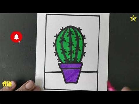 CACTUS DRAWING Step By Step How To Draw Coloring Cactusdrawing Easy Simple