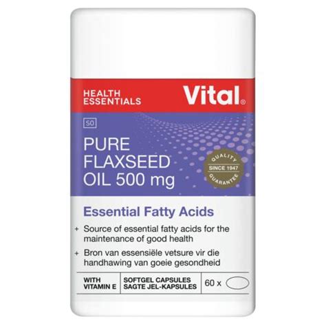 Vital Pure Flaxseed Oil 500mg Tablets 60 Pack Check That
