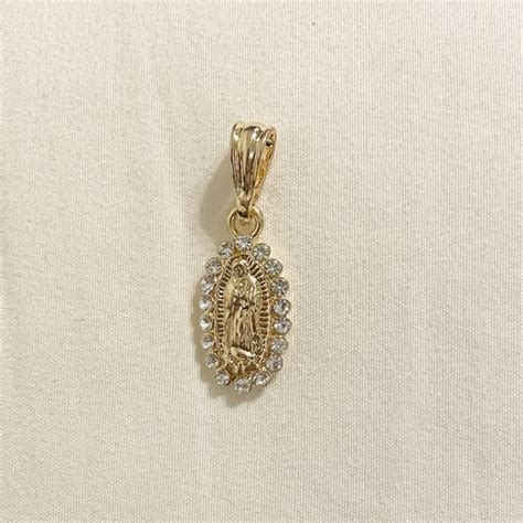 Jewelry La Virgen De Guadalupe Necklace Oro Laminado Laminated Gold
