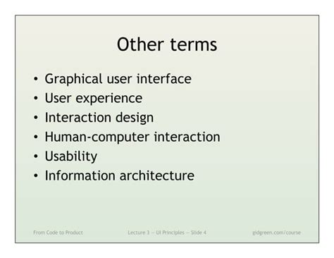 User Interface Principles Ppt