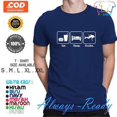 Kaos Baju Eat Sleep Scuba Kaos Scuba Plesetan Keren Lazada Indonesia