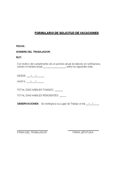 Formato Vacaciones Sl Gestión De Rrhh Comunicación E Interesados