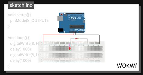 Led Con Protoboard Wokwi Esp32 Stm32 Arduino Simulator