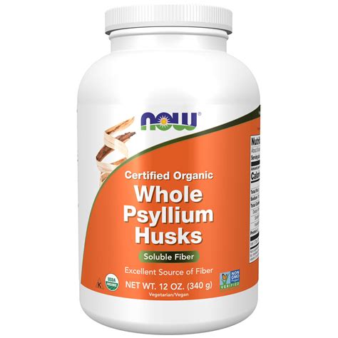 Now Foods Supplements Whole Psyllium Husks Certified