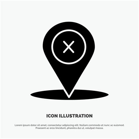 Location Navigation Place Delete Solid Glyph Icon Vector 17985984