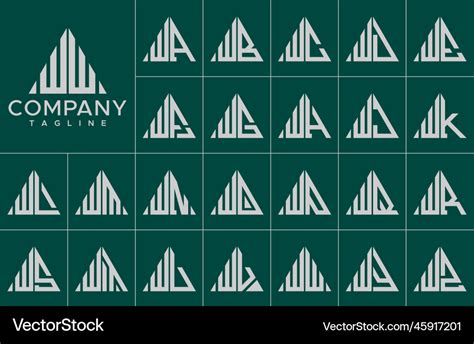 Modern Triangle Letter Ww W Logo Design Template Vector Image