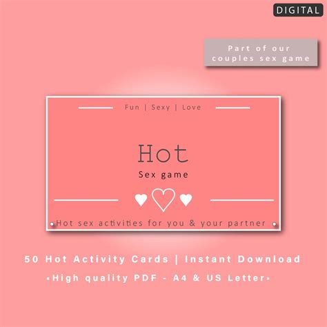 Hot Sex Activity Cards Instant Download Printable Gift Etsy