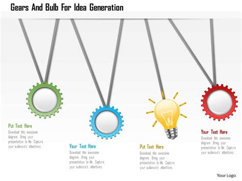 Gears And Bulb For Idea Generation Powerpoint Template PowerPoint Presentation Templates PPT