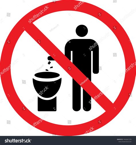 화장실 표지판에 쓰레기를 버리지 마세요 변기에 스톡 벡터로열티 프리 1942661278 Shutterstock