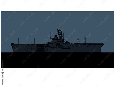 Us Navy Iwo Jima Class Amphibious Assault Ship Vector Image For