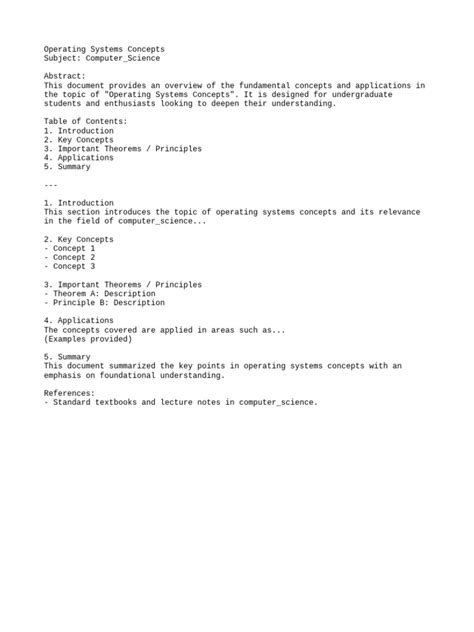 operating systems concepts pdf
