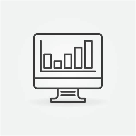Computer Display With Bar Chart Vector Linear Icon Vector Art At Vecteezy