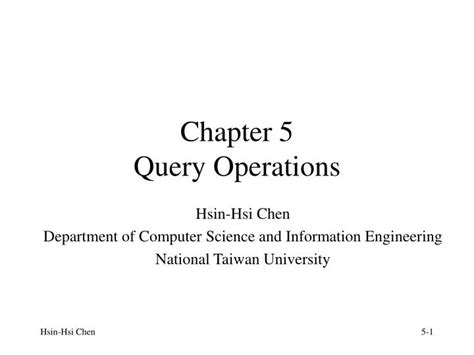 ppt chapter 5 query operations powerpoint presentation free download