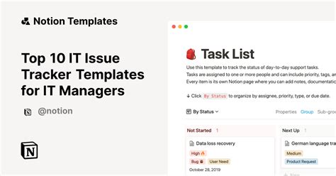 Top 10 It Issue Tracker Templates For It Managers Notion Template Marketplace