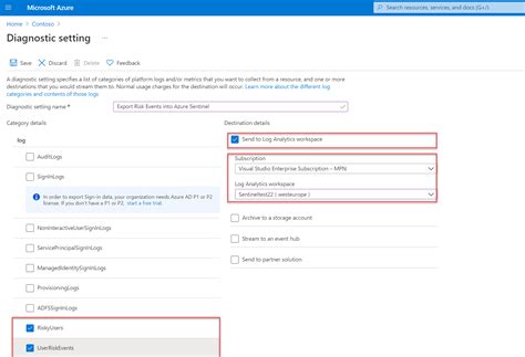 stream azure ad identity protection events to microsoft sentinel log