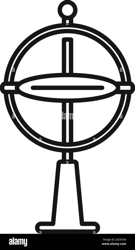 Gyroscope Model Icon Outline Vector Accelerometer Sensor Stock Vector