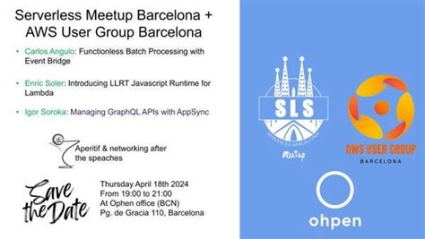 Simone Zennaro On Linkedin Serverless Barcelona Meetup And Aws User Group Jue 18 Abr 2024 1900