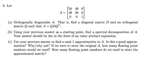 Solved Let A A Orthogonally Chegg Com
