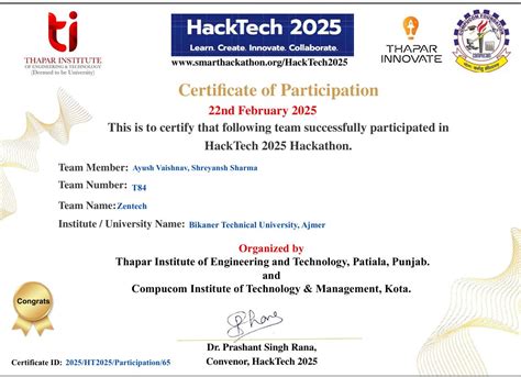 Hackathon Techinnovation Hacktech2025 Zentech