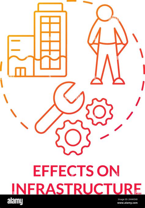Effects On Infrastructure Red Gradient Concept Icon Stock Vector Image