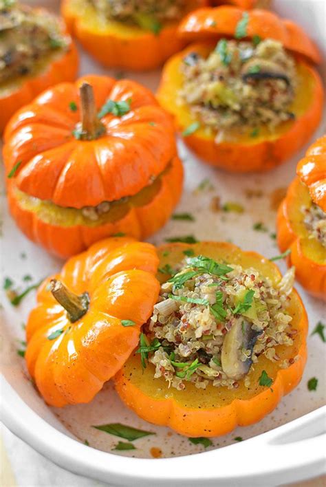 Savory Mushroom And Quinoa Stuffed Mini Pumpkins Pumpkin Recipes